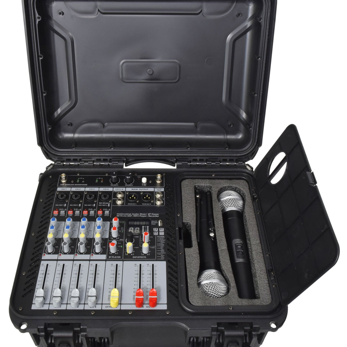 Citronic FLITE-600 Powered Mixer 2 x 300W with 2 UHF Mics and DSP Effe ...